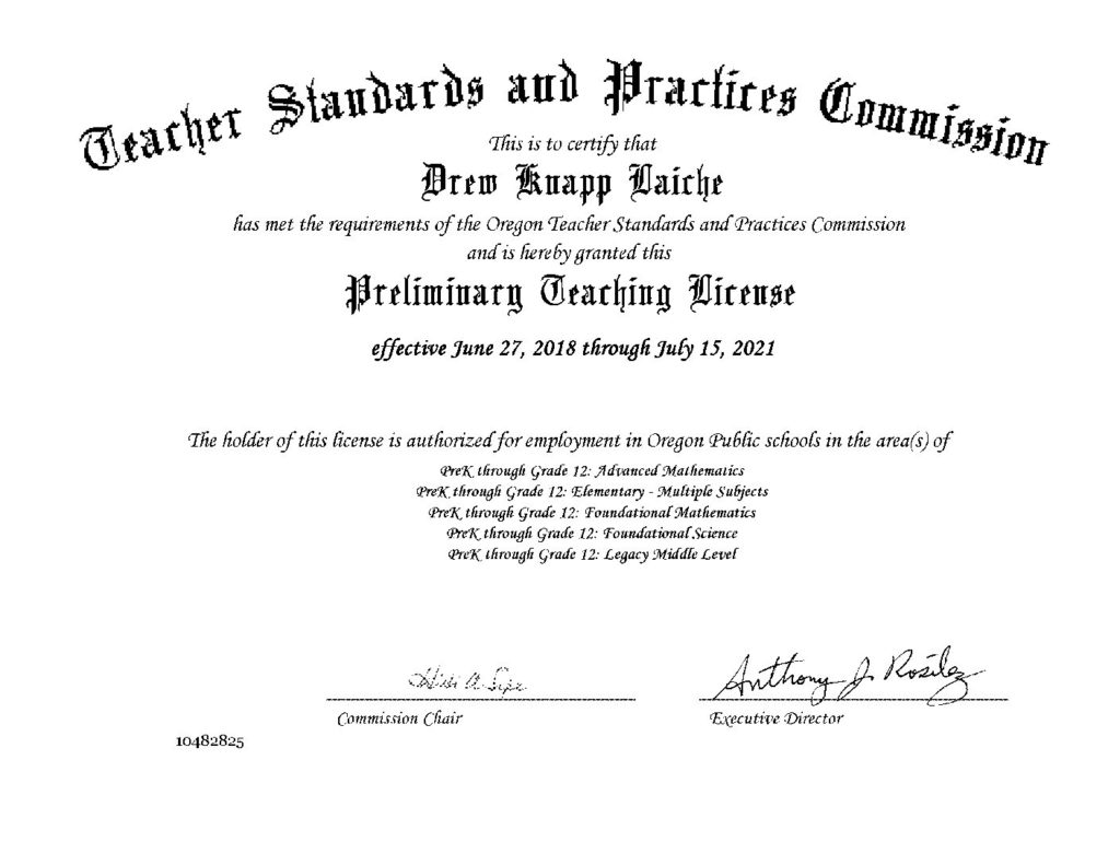 Math Teaching License | Portland Math Tutor, LLC | Online Math Tutoring